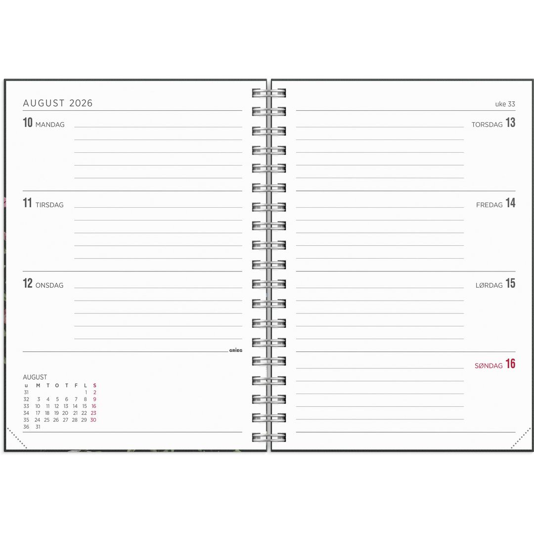 Kjøp Ukekalender GRIEG Multi A6 2026 blomster